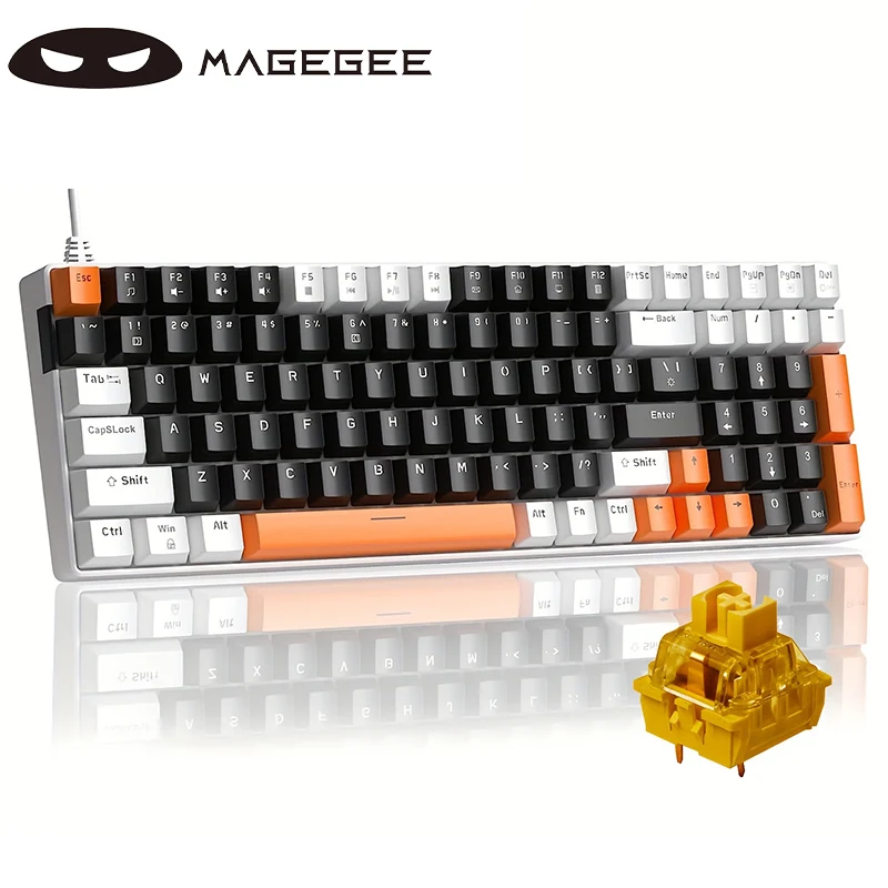 MageGee-100-Keys-Wired-Mechanical-Gaming-Keyboard-96-Compact-Layout-LED ...
