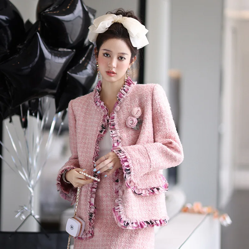 Autumn Winter Clothes Women Korean Fashion Streetwear Elegant Pink ...