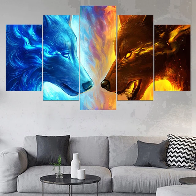 Water Wolf And Fire Wolf