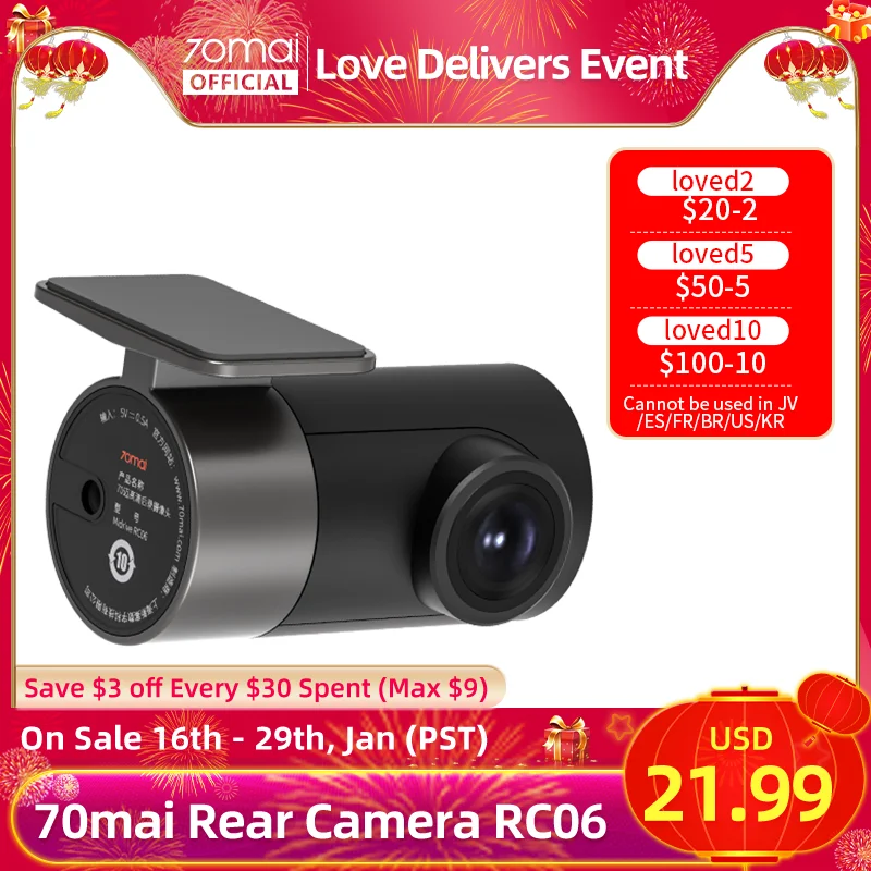 70mai Rear Cam For 70mai 4k Dash Cam 70mai A800 4k Car Dvr Rearview Cam ...