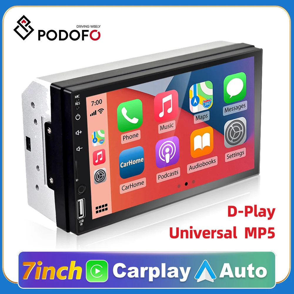 Podofo-2-Din-araba-Stereo-radyo-Carplay-araba-radyo-7-Bluetooth-radyo ...