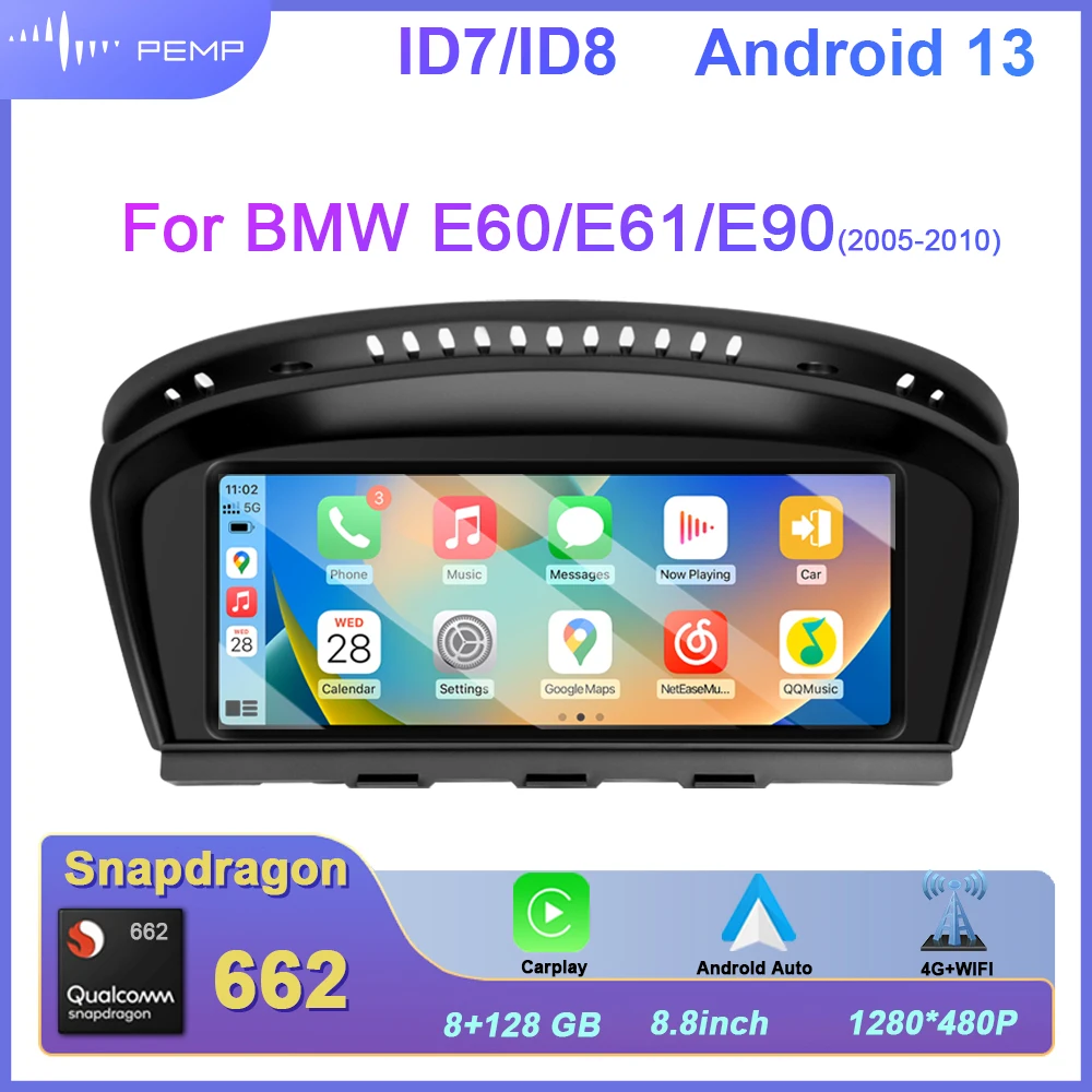 PEMP-for-BMW-E60-Screen-Wireless-Carplay-Android-Auto-Car-Video-Player-Multimedia-GPS-Navigation ...