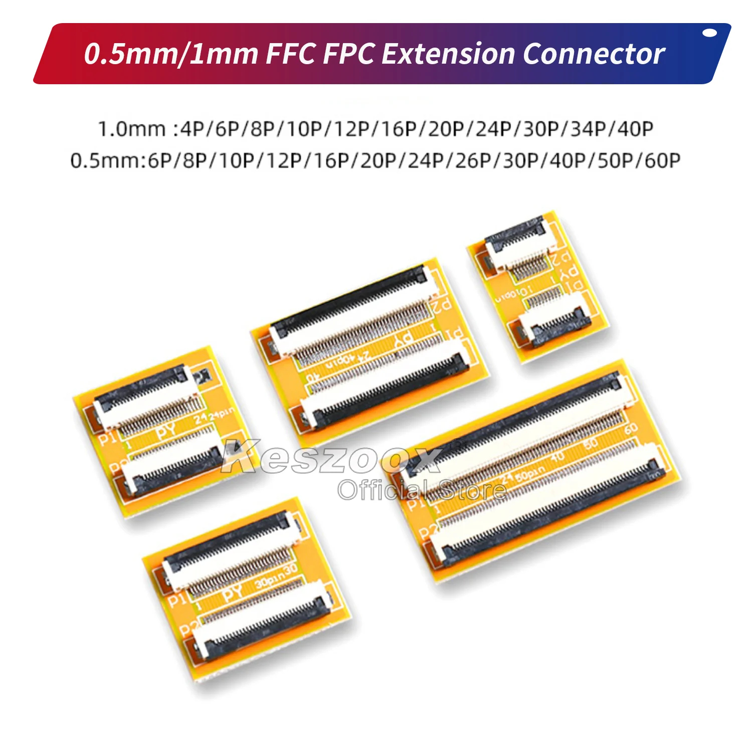 Ribbon Cable Uxcell 1.0mm Pitch 15 Pin FFC/FPC Extension Connector ...