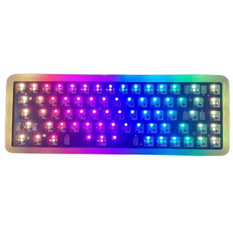 Everglide SK68 블루투스 핫 스왑 RGB 키보드 68 키 65% 크기, 반투명 아크릴 케이스 탄소 섬유 플레이트 ...