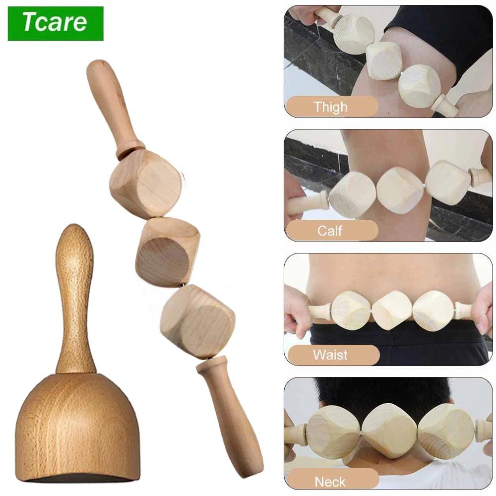 Tcare 2pcs Wood Therapy Massage Tools, Lymphatic Drainage Massager ...