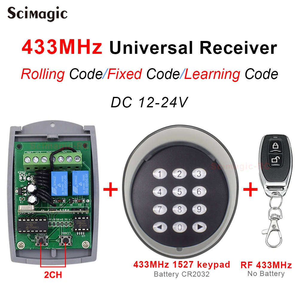 433-92mhz-2CH-Wireless-Remote-Keypad-Password-Switch-Kit-For-Gate-Door ...