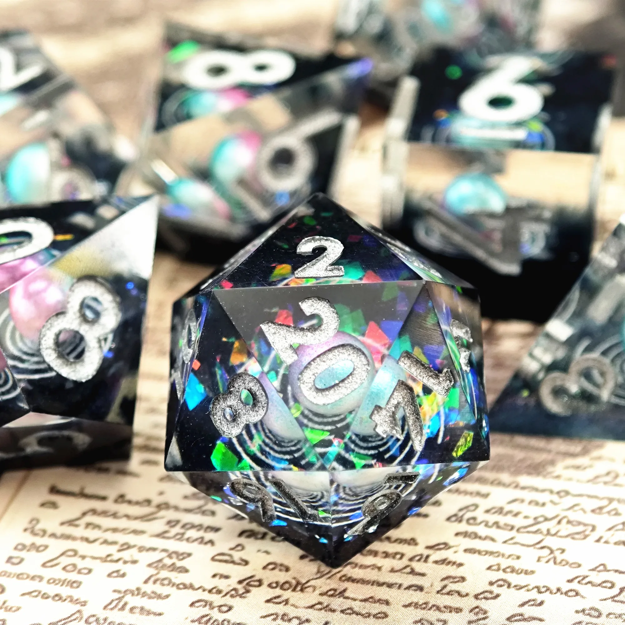MINI-PLANET-DND-Dice-For-TRPG-Desktop-Game-Sharp-Polyhedral-Resin-Dice ...