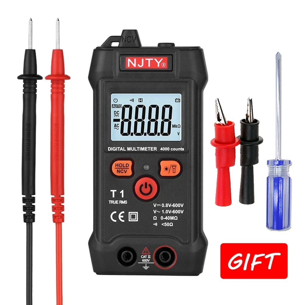 NJTY T1 Pocket Smart Mini Multimeter Digital Automotive Tester TrueRMS ...