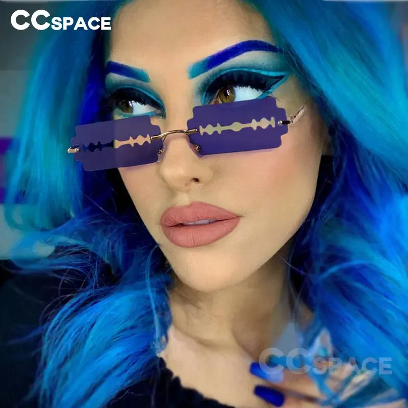 49103-Rimless-party-Sunglasses-Men-Women-Dance-Glasses-Blade-Prom ...