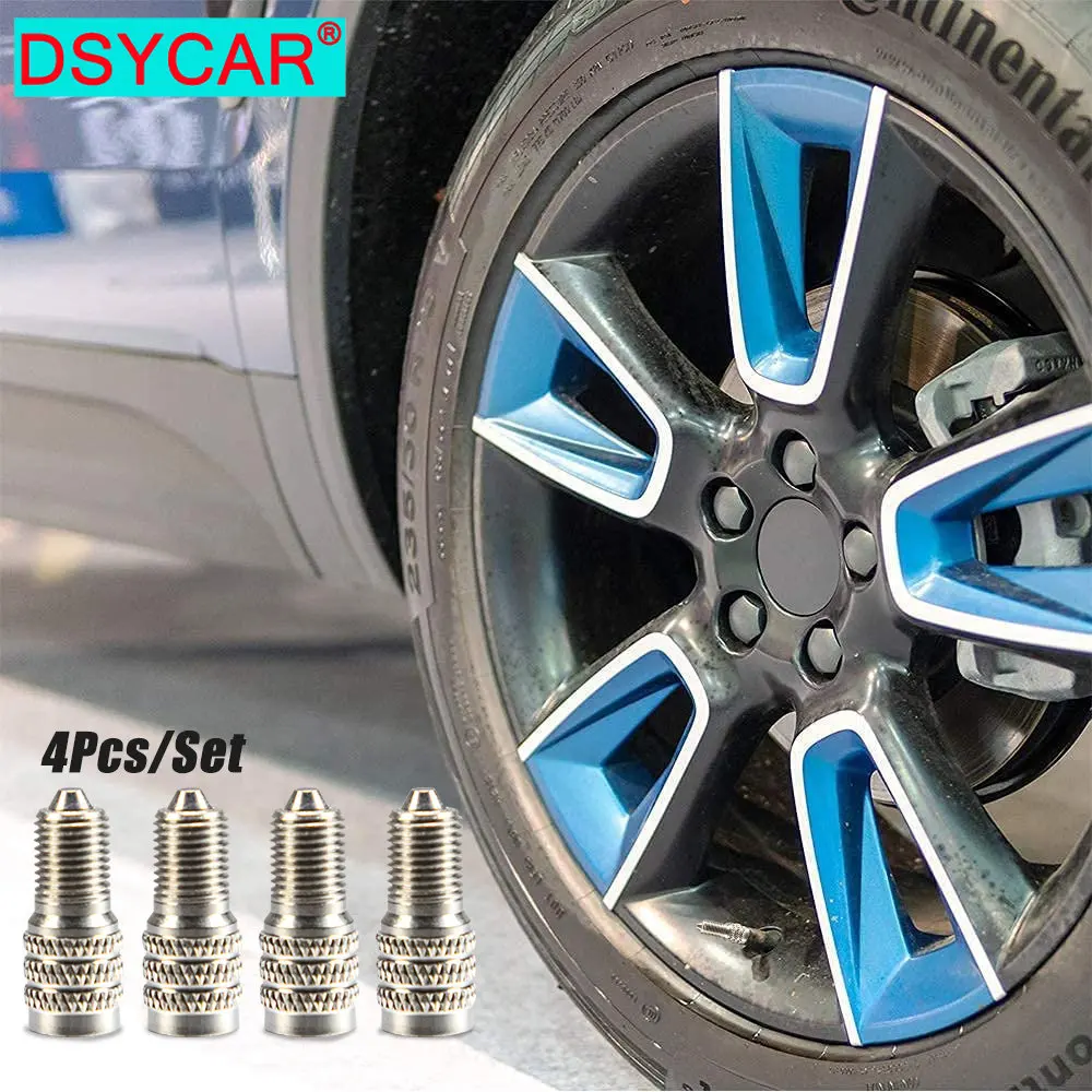 4Pcs Double Seal Valve Stem Cap Inflate Tire Valve Cap Flow Through ...