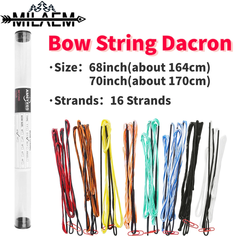 Archery-Bow-String-68inch-70inch-16-Strands-Recurve-Bow-Longbow-Replacement-Dacron-Bowstring ...