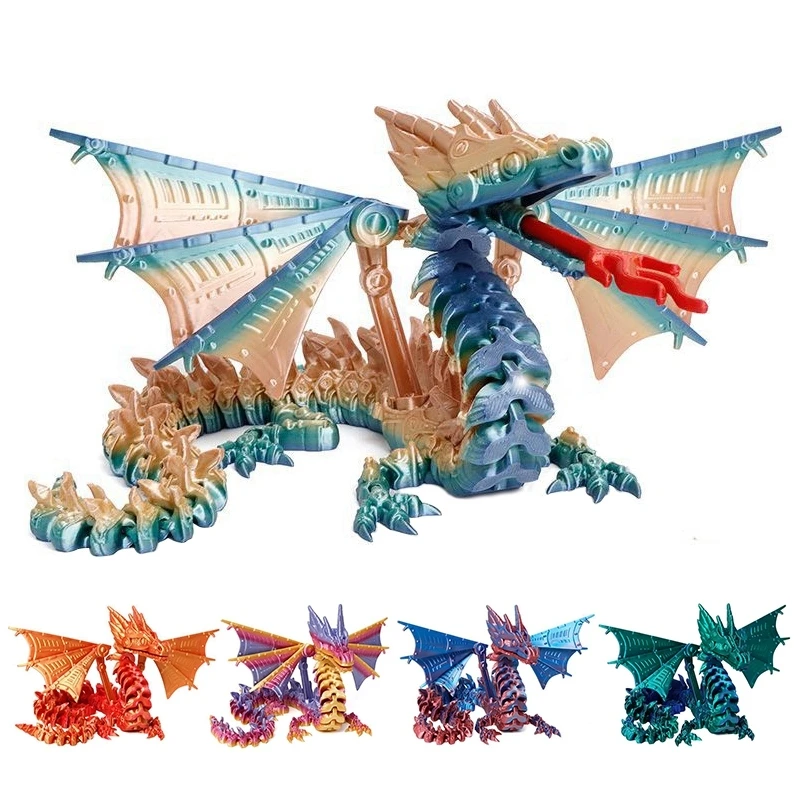 3D-Printed-Gem-Dragon-Crystal-Fidget-Toy-Rotatable-Articulated-Dragon ...