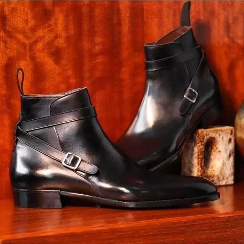 Botas De Seguridad con correa y hebilla para Hombre, botines De punta ...