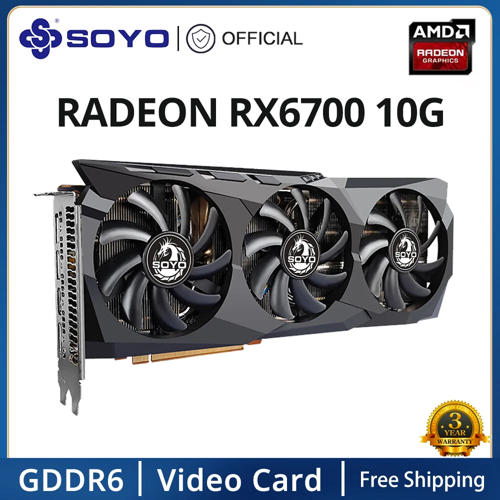 SOYO-AMD-Radeon-RX6700-Gaming-Video-Graphics-Card-Mem-ria-GDDR6-Novo ...