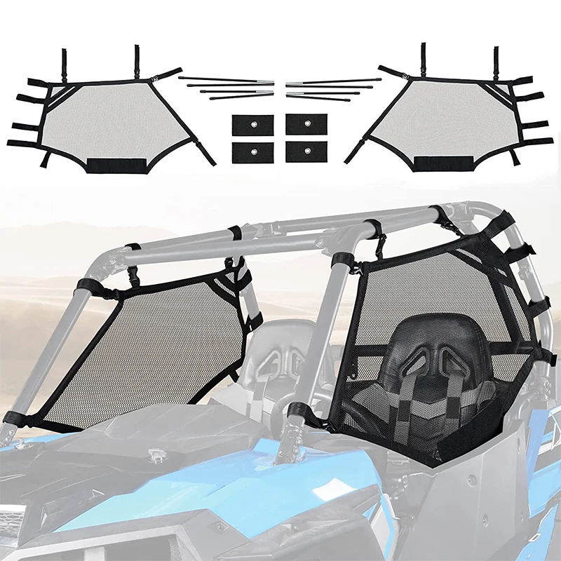 RZR Window Nets Roll Cage Mesh Guard For Polaris RZR XP 570 800 1000 ...