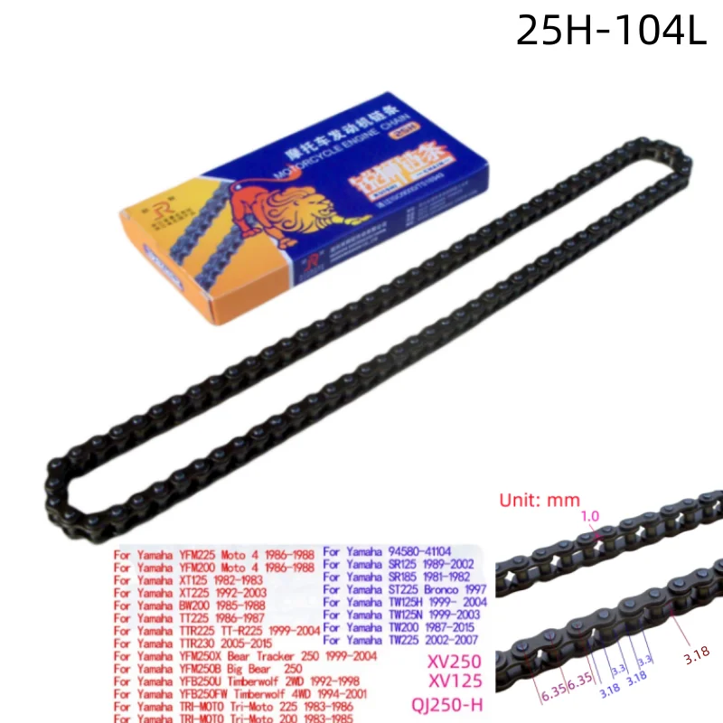 TW125H-200-225E-XT-Serow-SR185-ST-Bronco-YFM-BW-Moto-TTR-25H-104L ...