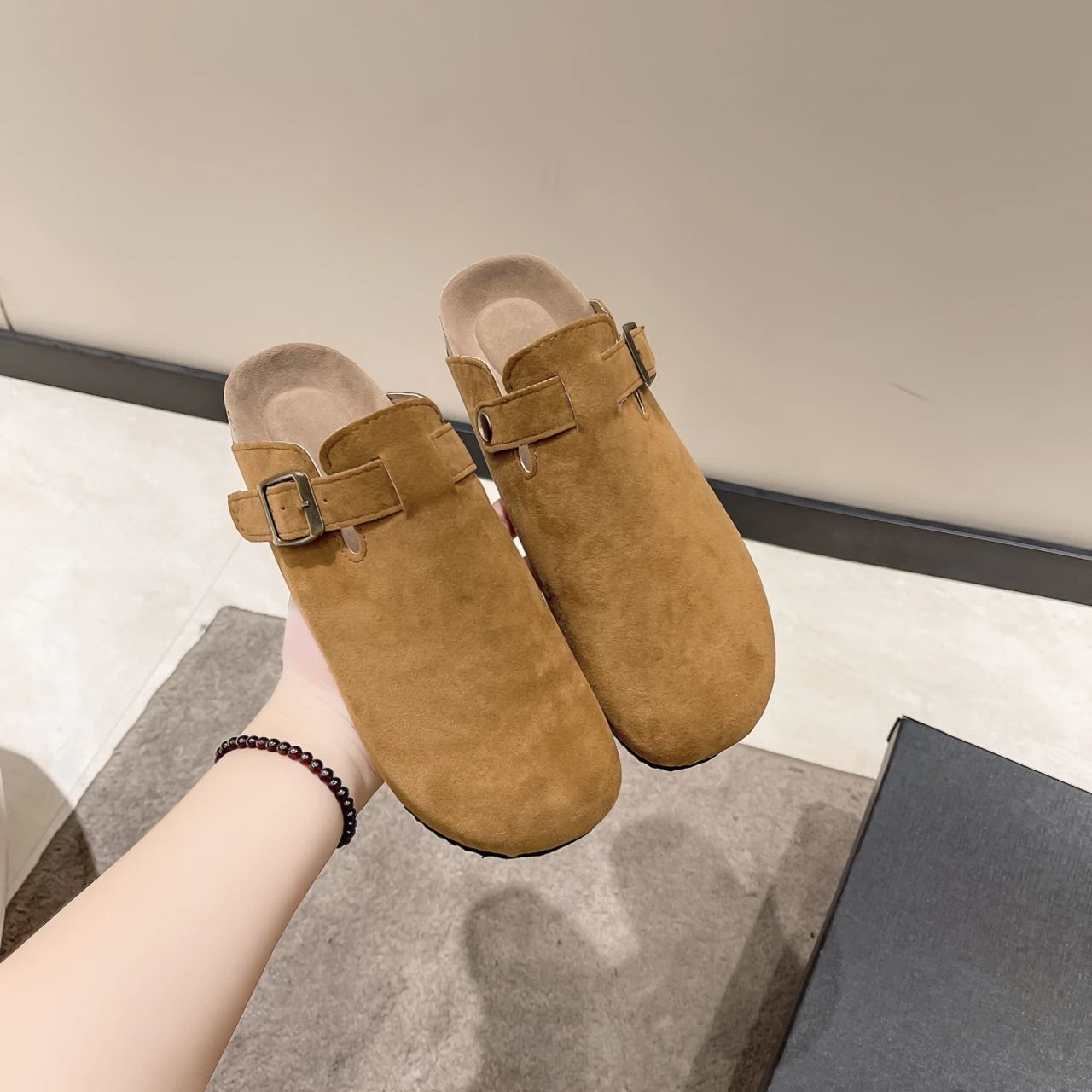 Shevalues-Leather-Cork-Slippers-For-Women-Men-Fashion-Summer-Sandals ...