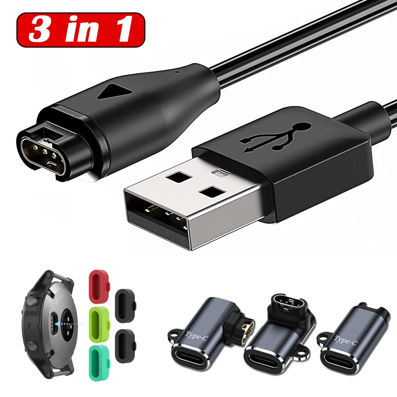 Câble de charge pour Garmin Fenix 7 7S 7X 6 6S 6X Forerunner 255 955 945 745, chargeur USB Type ...