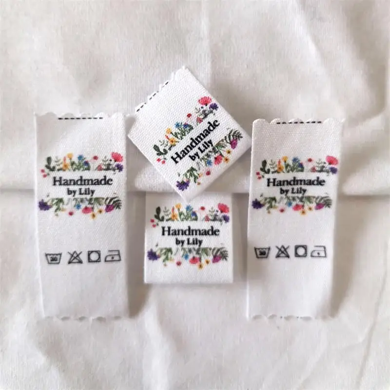 25X60mm Custom Personalize Cotton Labels Clothing Private Brand Tag ...