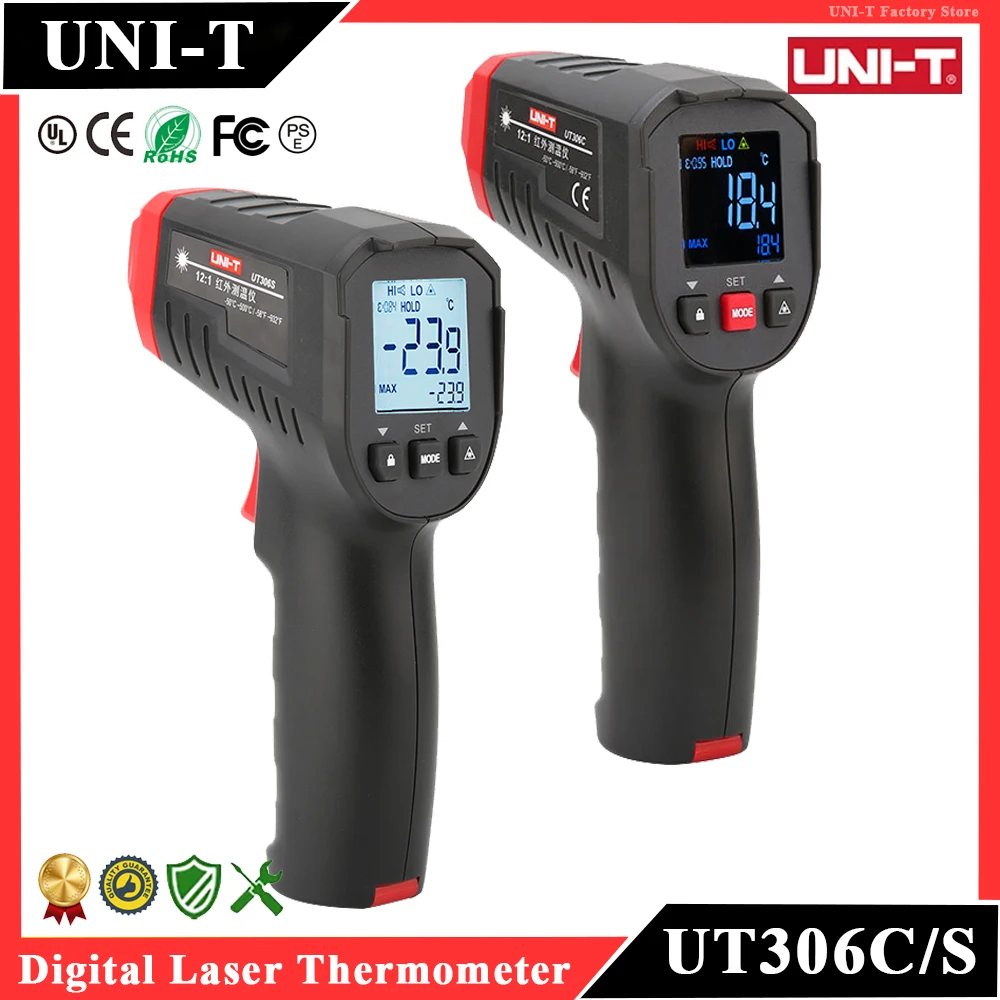 UNI-T-UT306S-UT306C-Digital-Thermometer-Laser-Non-Contact-Household ...