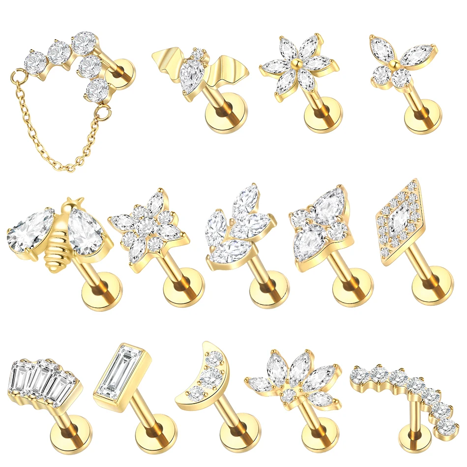 1Pc-G23-Titanio-Orecchio-Cartilagine-Elica-Daith-Piercing-Trago ...