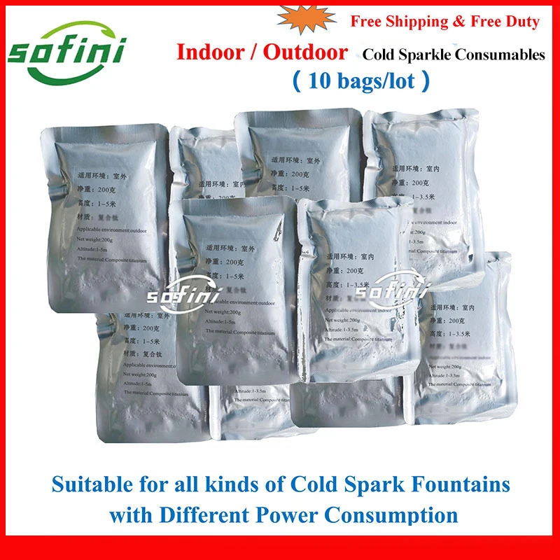 10Bags T Powder Cold Sparkular 200g For Wedding Party Machine Dust MSDS ...