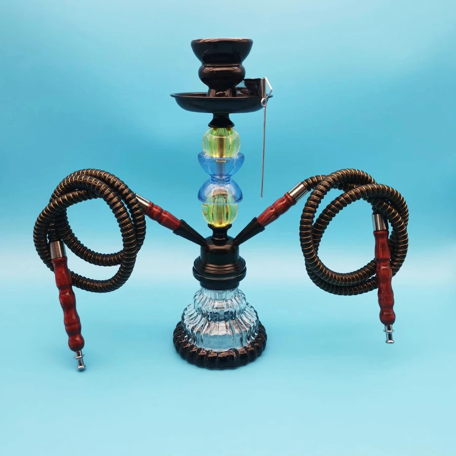 Arabia-Hookah-Set-Small-Double-Tube-Hookah-Glass-Bottle-Ceramic-Bowl ...