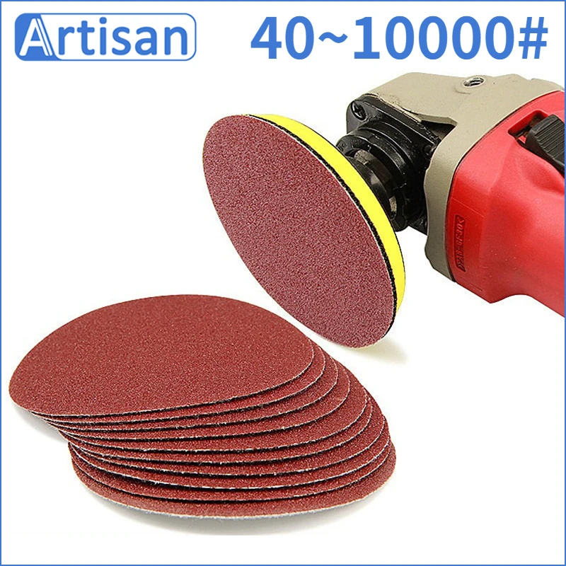 5-10Pcs-5-Inch-Sanding-Discs-Hook-and-Loop-Adhesive-Sandpaper-125mm-Wet ...
