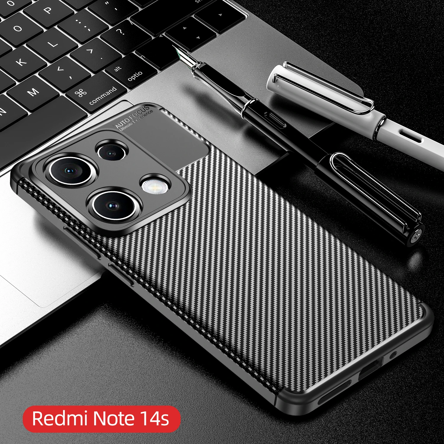 Luxury Business Carbon Fiber Texture TPU Silicone Phone Case For Xiaomi ...