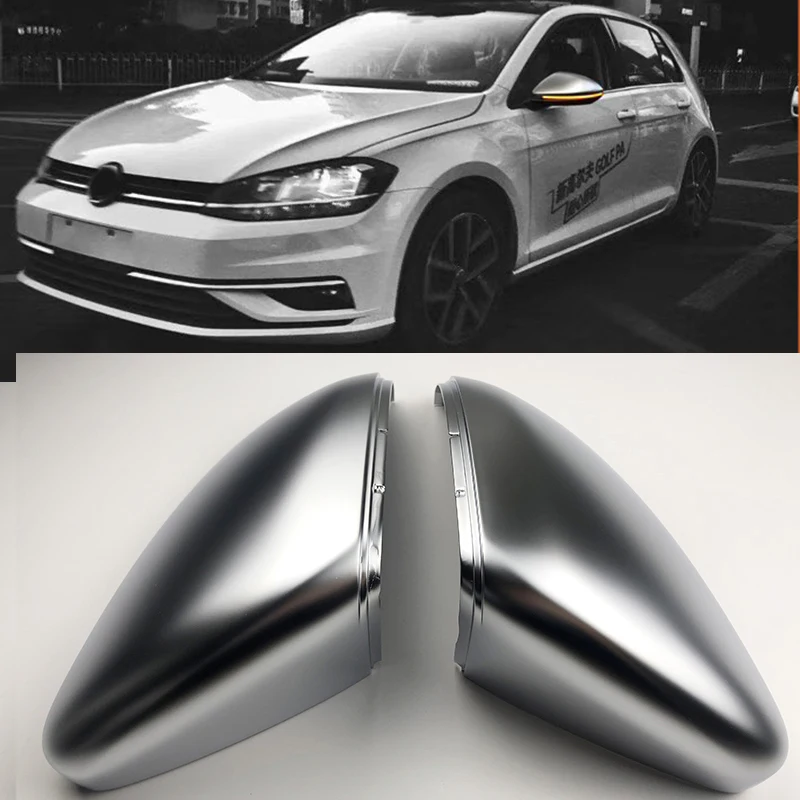 Rear-View-Mirror-Cover-Matte-Chrome-Cover-for-Volkswagen-Golf-Mk7-7-5 ...