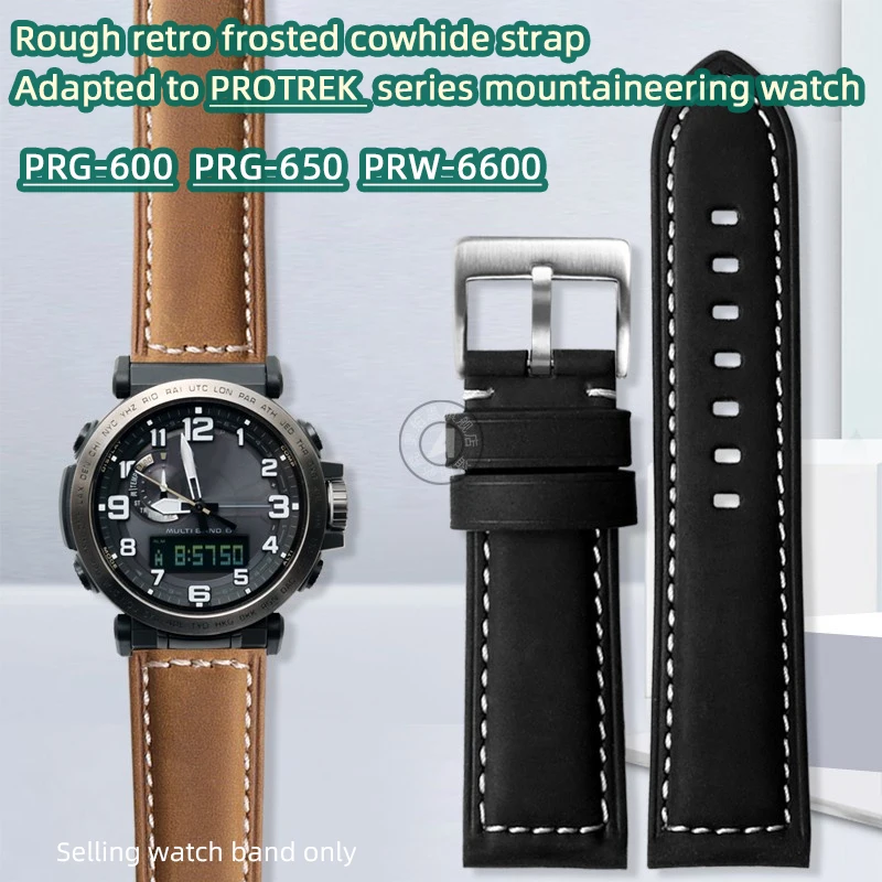 Modified-PRG-650-660-Leather-Strap-For-Casio-PROTREK-Strap-Retro ...