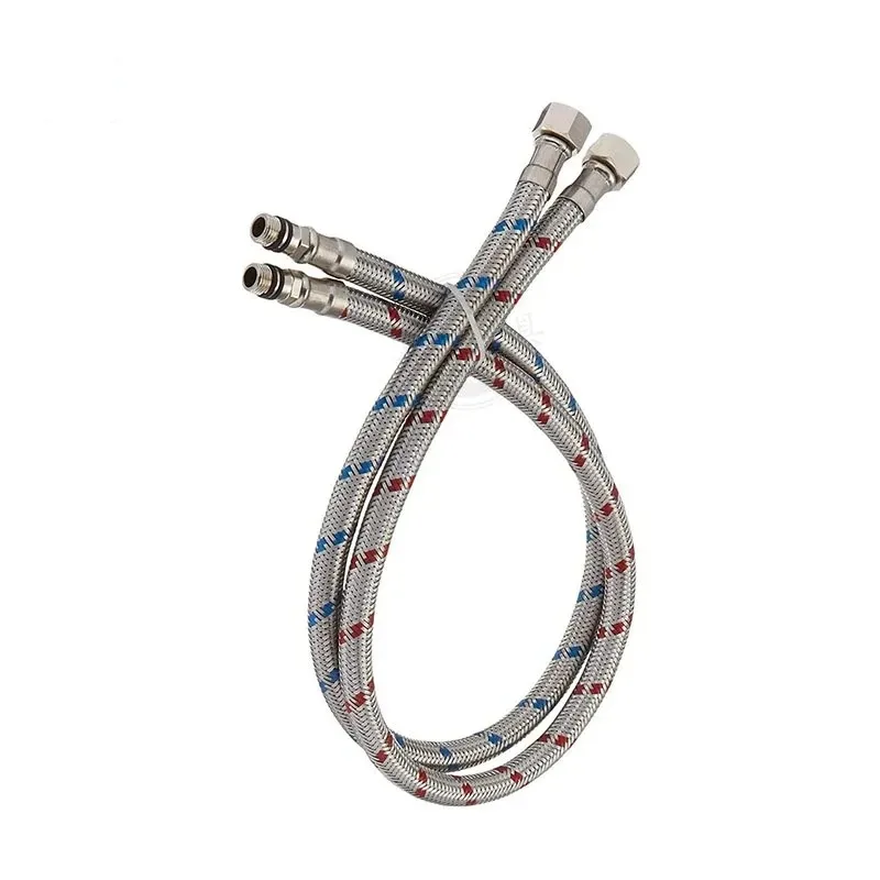 2 Pack 60cm Stainless Steel Hose G1/2 Hot and Cold Mixer Faucet Inlet ...
