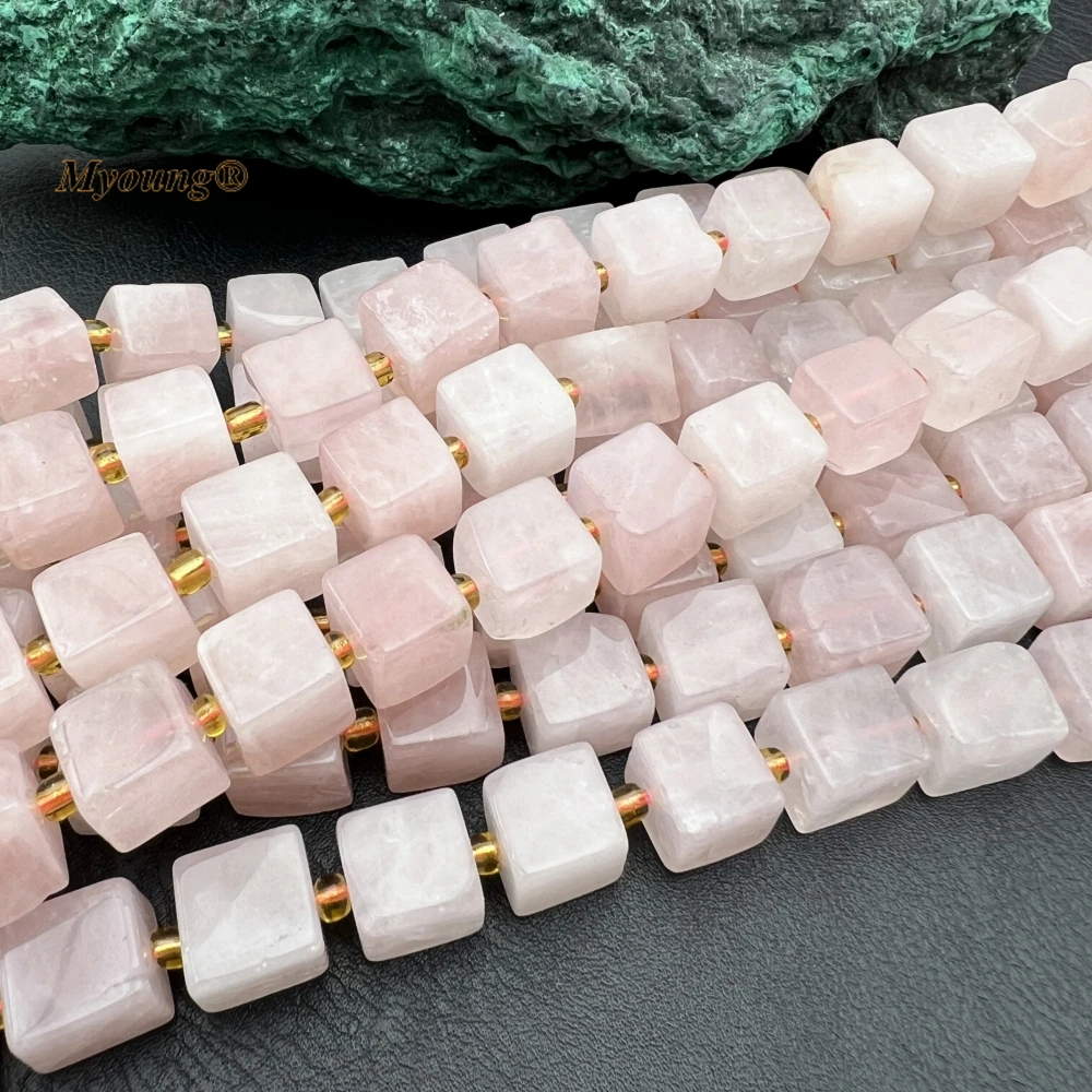 12-14mm-Natural-Rose-Quartzs-Crystal-Nugget-Cube-Beads-For-DIY-Jewelry ...