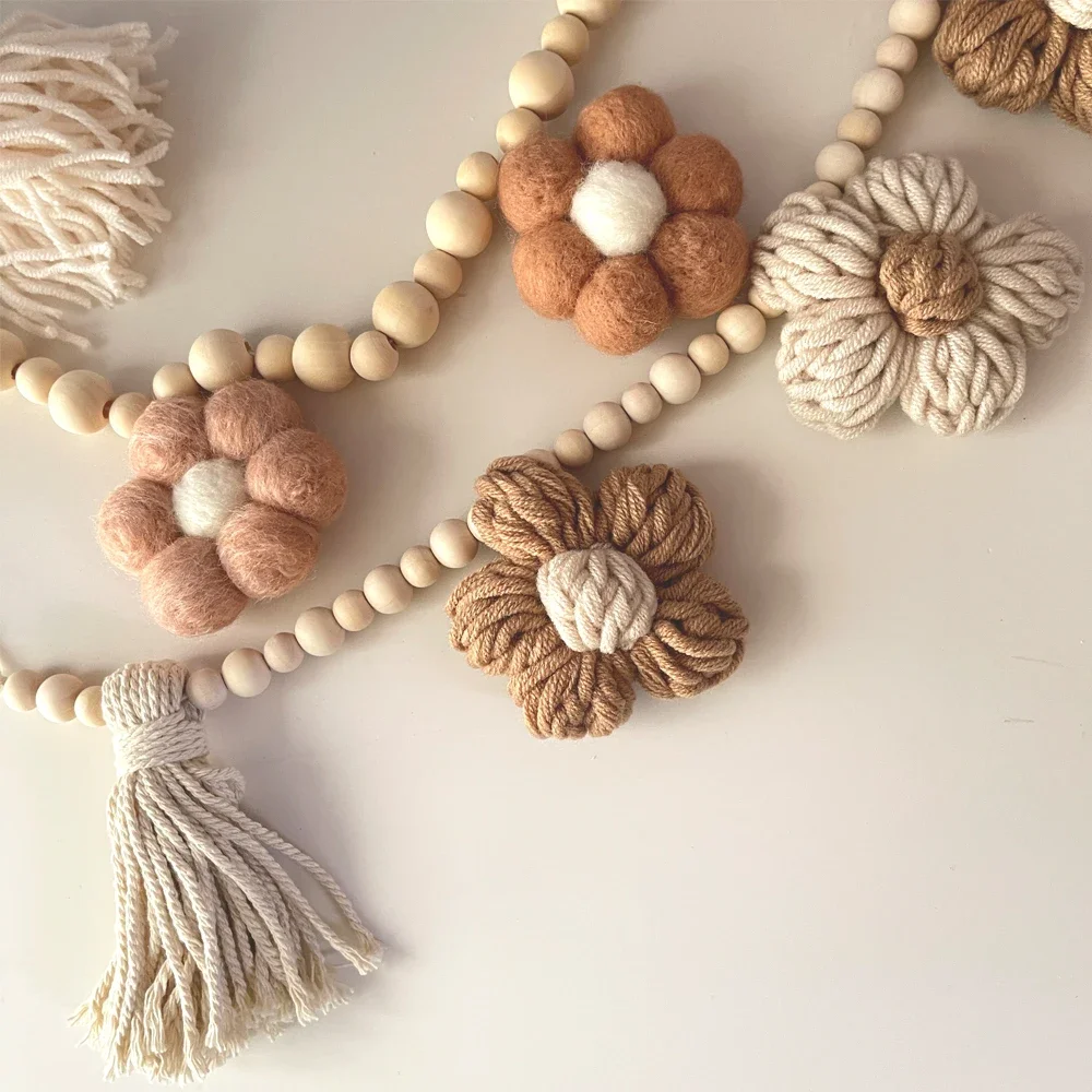 Boho Earth Tones Decoration Nordic Handmade Daisy Wall Decor INS ...
