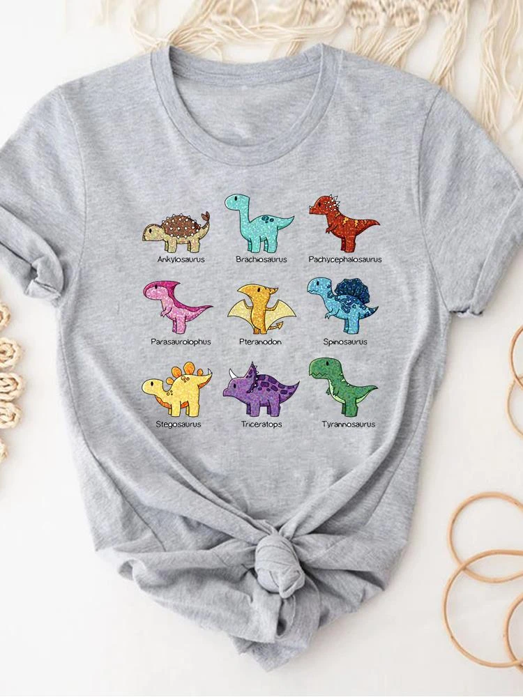 Dinosaur Clothes Women Shirts | Cartoon Dinosaur Women Shirt - Love ...
