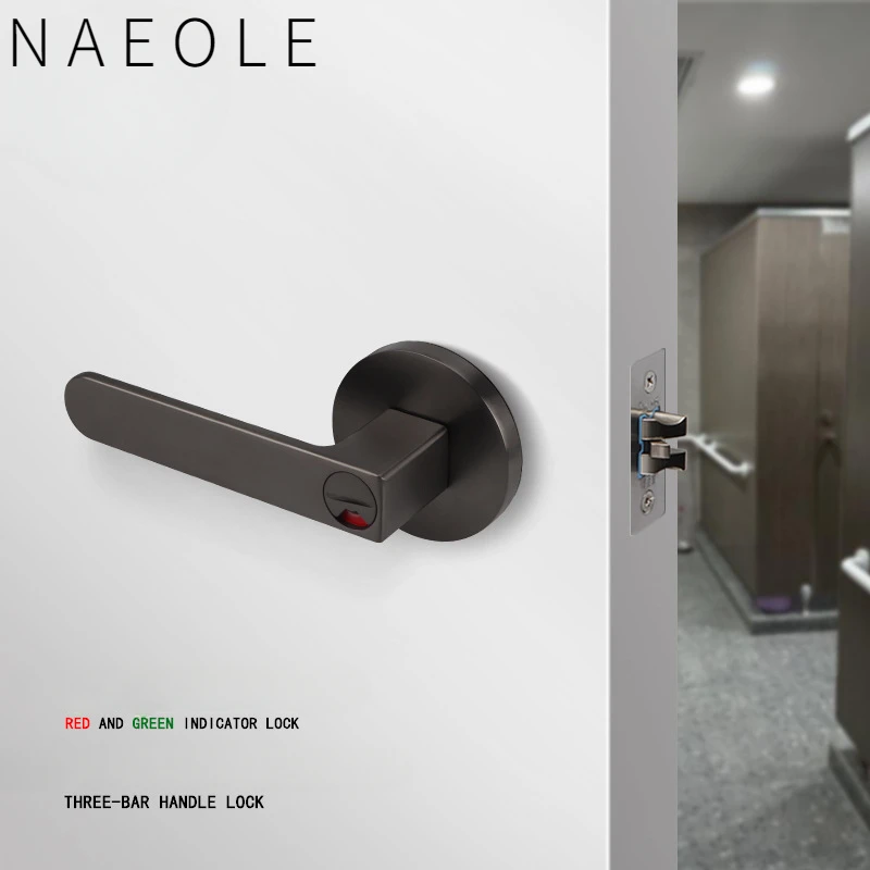 Sign-Lock-SafetyThree-Pole-Lock-Indoor-Bedroom-Wooden-Door-Solid-Handle ...