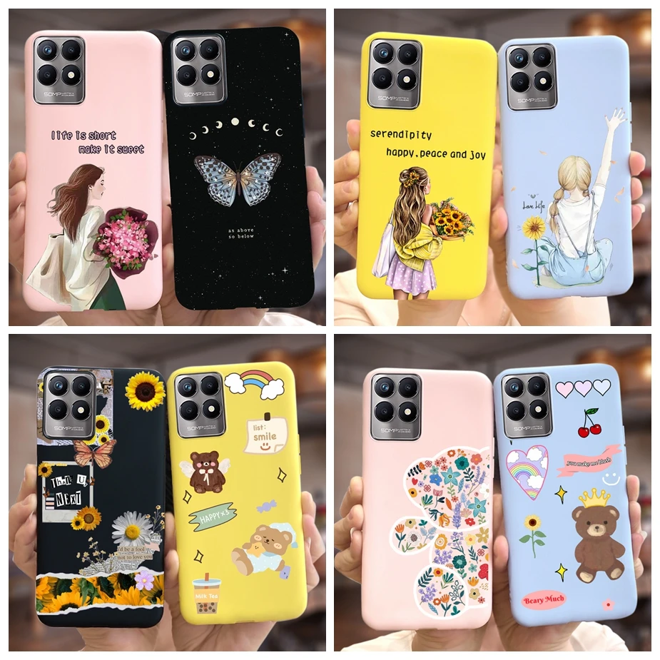 For Realme 8 8i Case Cute Candy Painted Cover Soft Silicone Fundas ...