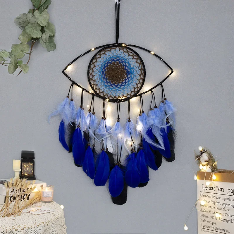 Evil-Eye-Dream-Catcher-For-Bedroom-With-Lights-Wall-Hanging-Dream ...
