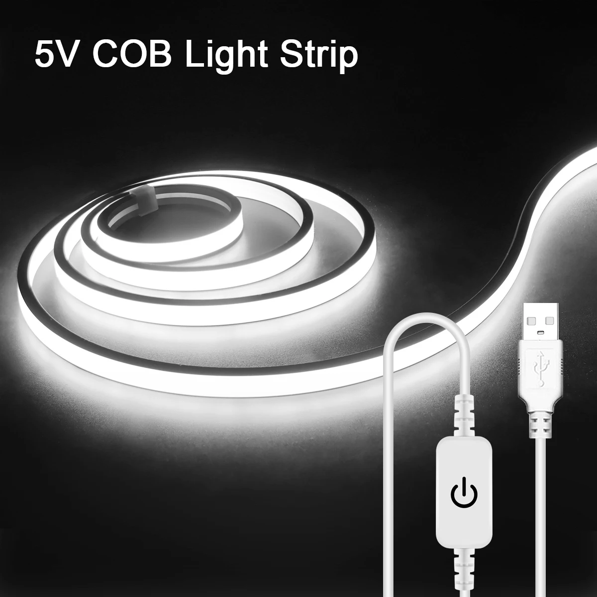 Ultra Bright Neon COB LED Strip Light Touch Sensor Dimmable Waterproof ...