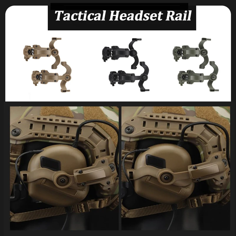 Tactical-Headset-Rail-Mount-Military-Helmet-Rails-Bracket-Helmet-Guide ...