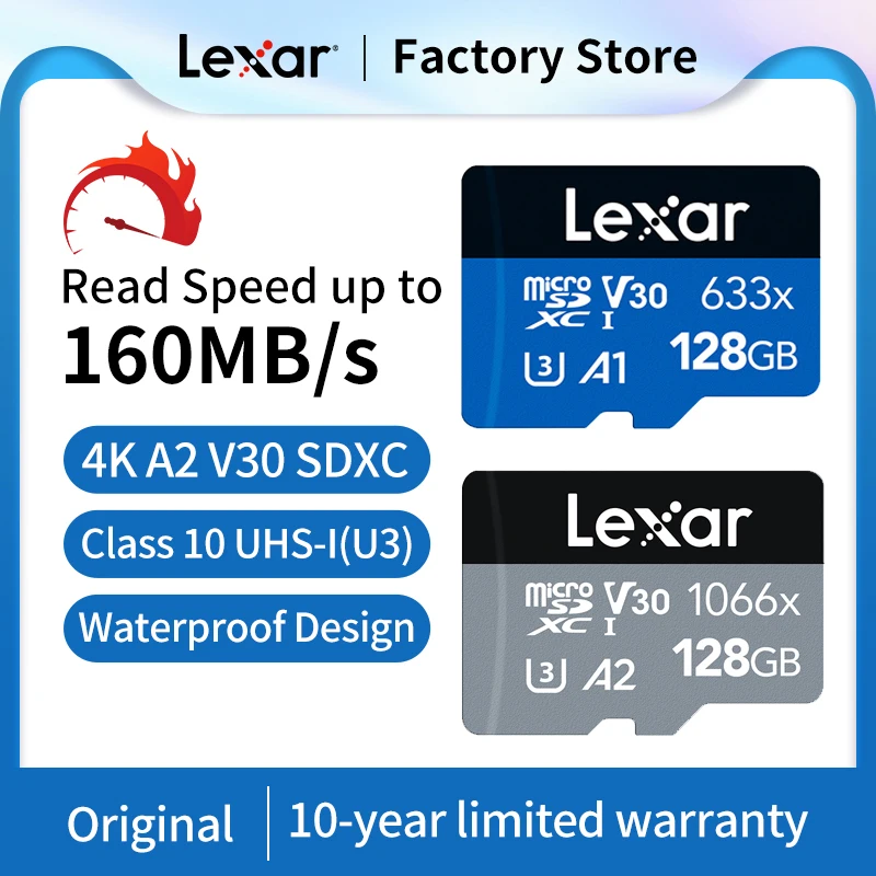 Lexar-micro-sd-128GB-Original-32GB-64GB-256GB-512GB-1TB-A1-A2-Class10 ...