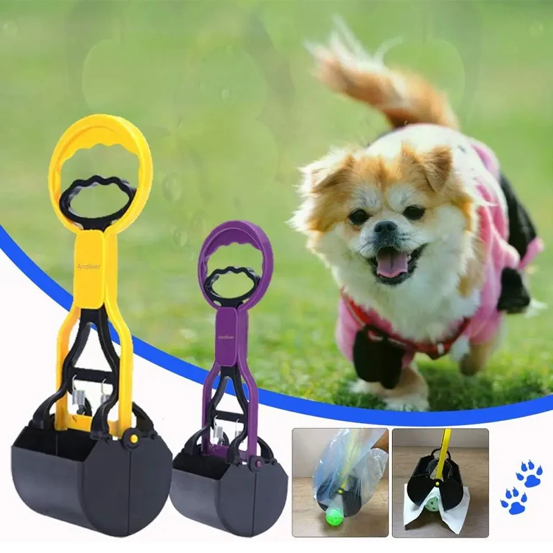 Pet-Dog-Pooper-Scooper-with-Poop-Bag-Dispenser-Shit-Clip-Picker-Waste ...