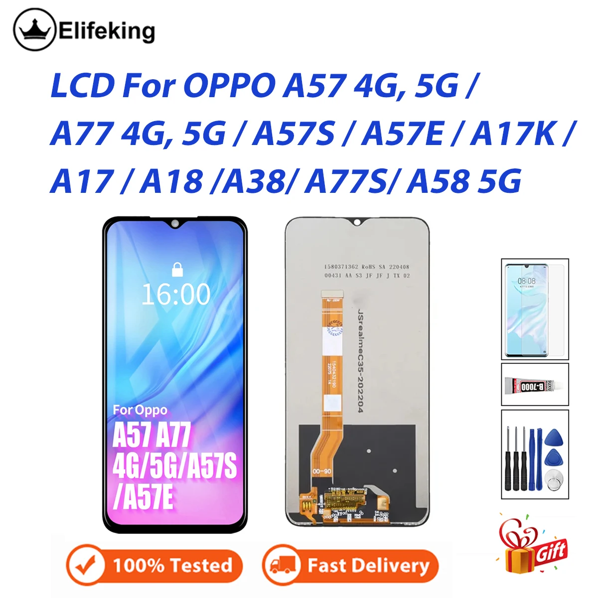 PANTALLA-T-CTIL-PARA-OPPO-A57-A77-A57S-A57E-LCD-A58-A78-A57-A77-5G ...