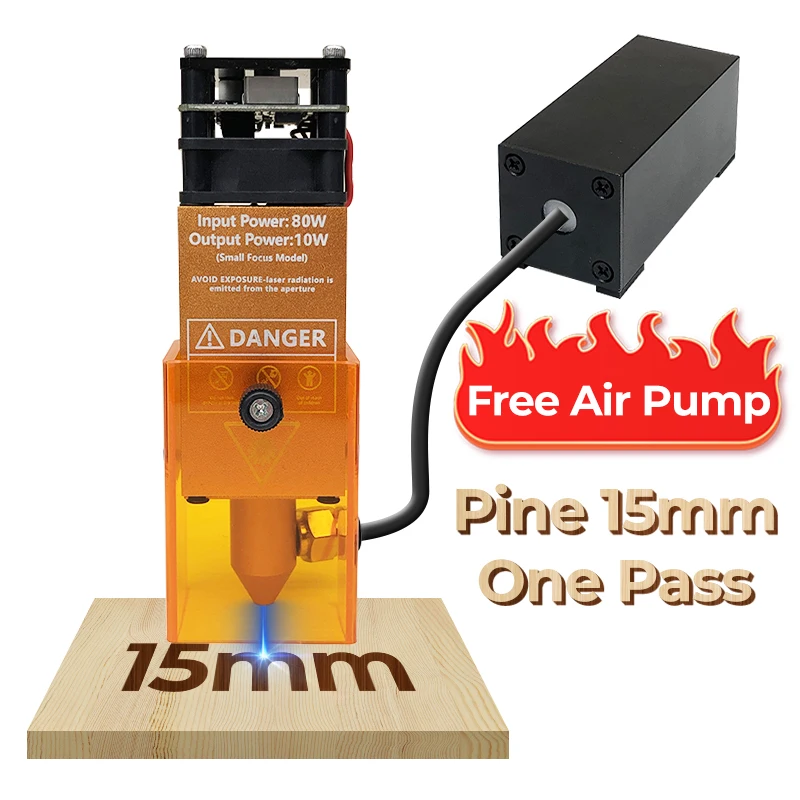 Laser-module-with-air-pump-10W-optical-power-laser-head-12V-24V-CNC ...