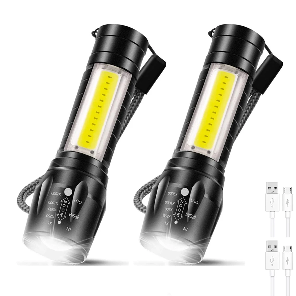 Led Flashlight USB Rechargeable Torch Mini Light Super Bright Handheld ...