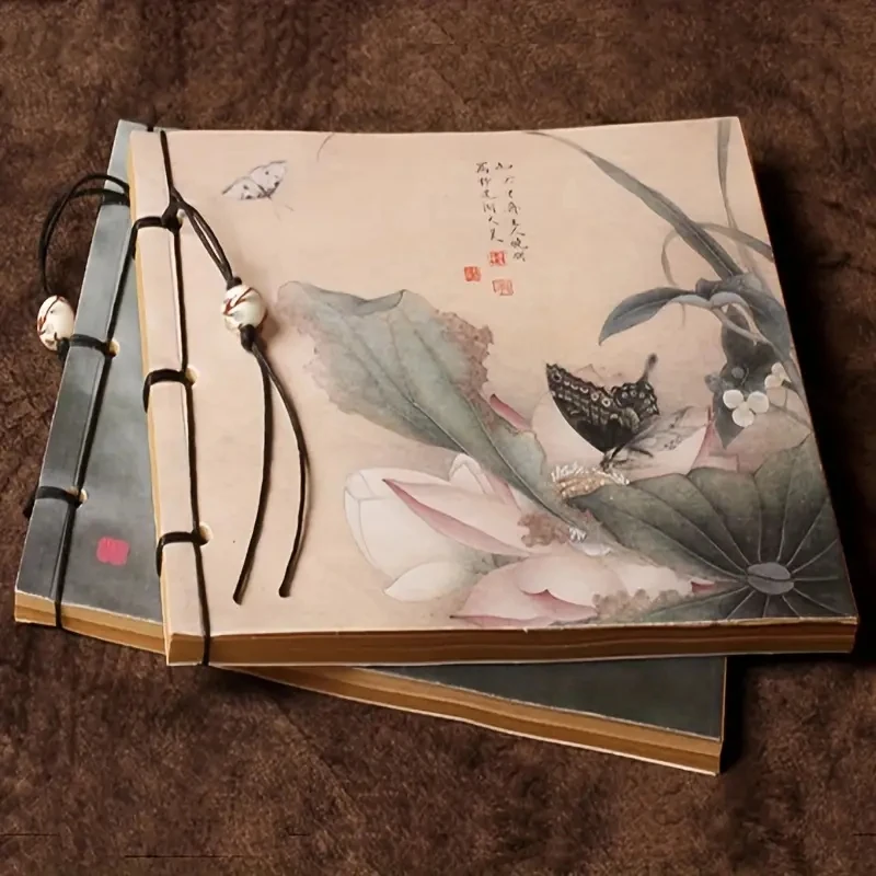 Chinese-Art-Style-Notebook-80sheets-Sketchbook-With-Tassel-Line-Package ...