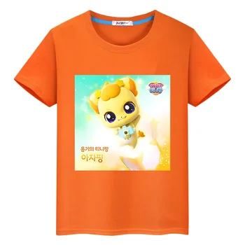 귀여운 타이니 핑 티셔츠, 100% 코튼 짧은 캐주얼 소년 의류, y2k 원피스, 여름 애니메이션 티 프린트 상의, 어린이 의류, 소녀