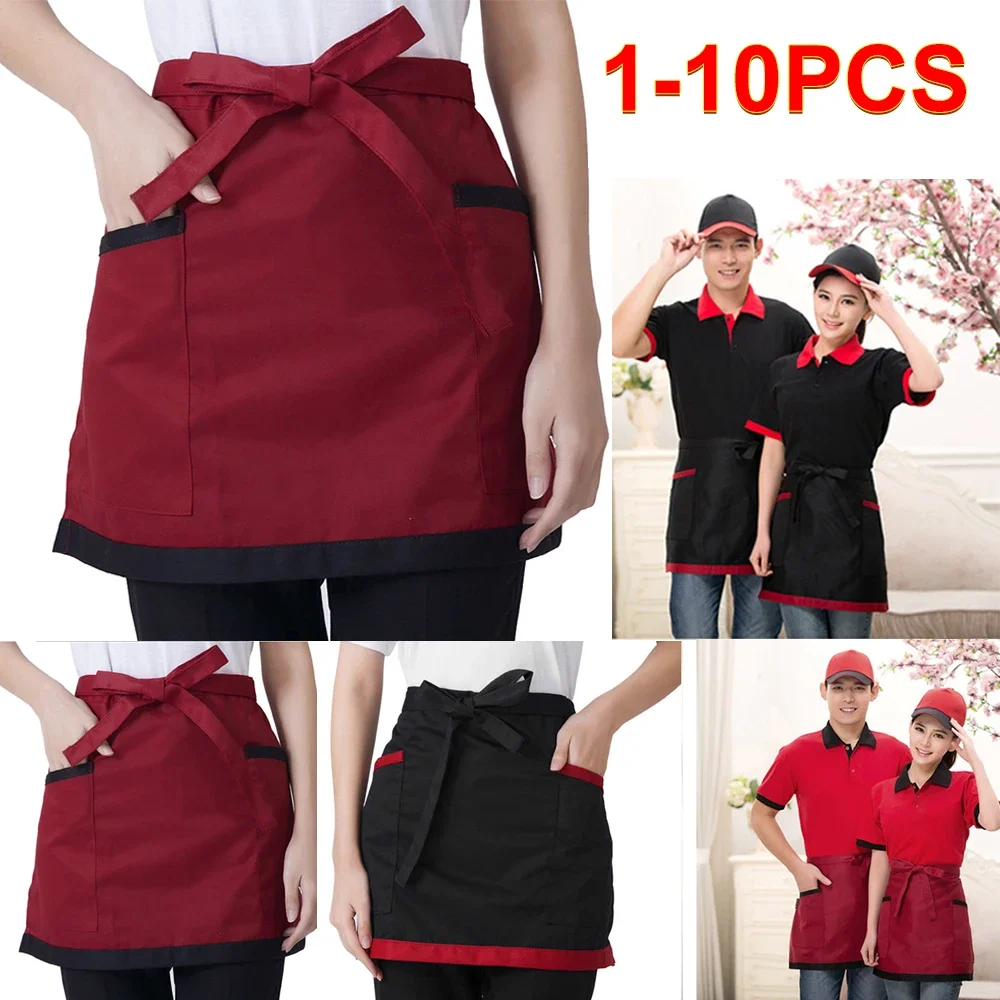 Apron-Waiter-Waitress-Pocket-Short-Half-Size-Waist-Apron-Kitchen-Pub ...