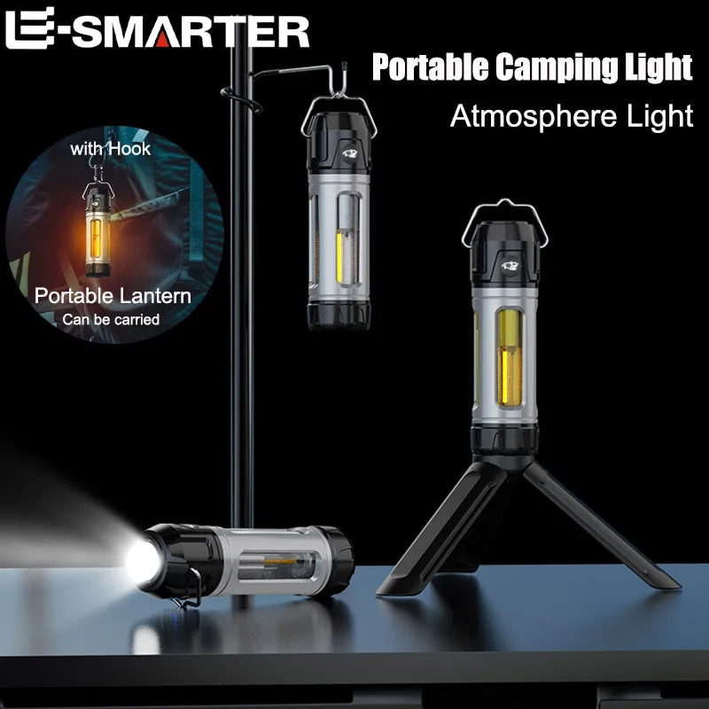 Rechargeable Stepless Dimming Flashlight High bright Portable Lantern ...