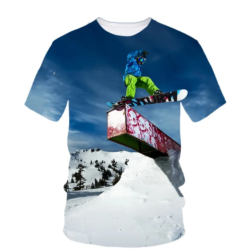 Sports-Skiing-3D-Printing-T-Shirt-Men-Summer-O-Neck-Short-Sleeve ...